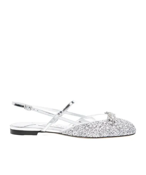 JIMMY CHOO Round Toe Flat Sandals