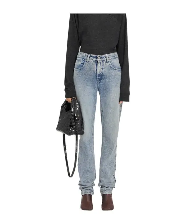 MAISON MARGIELA Five-pocket Split-leg Denim Pants - Light Blue