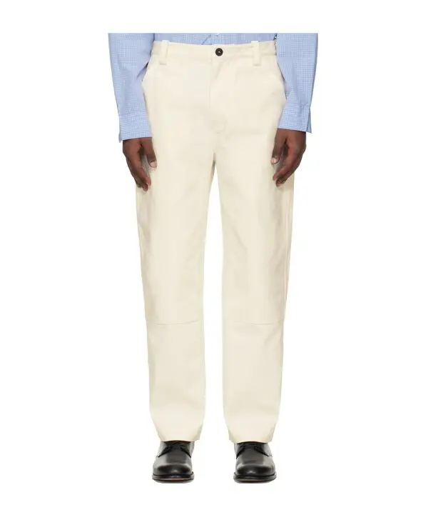 Studio Nicholson Aaron Levine Collaboration Denver Casual Trousers - Parchment Color