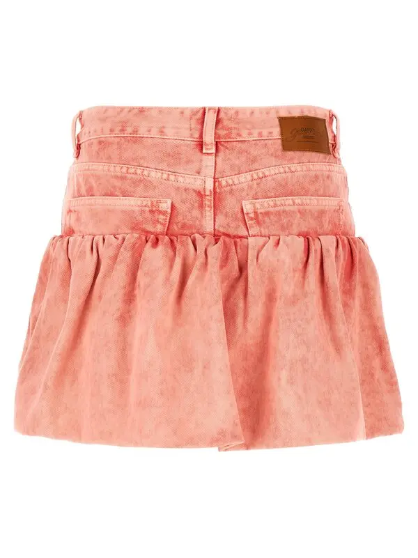 GANNI Logo-patch Denim Mini Skirt