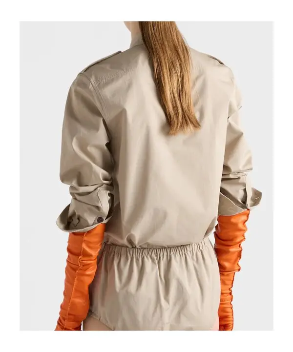 Prada Long-sleeved Shirt With Pockets - Limestone