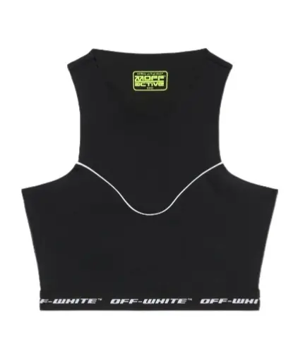 Off-White Logo Band Cropped Top - Black And White