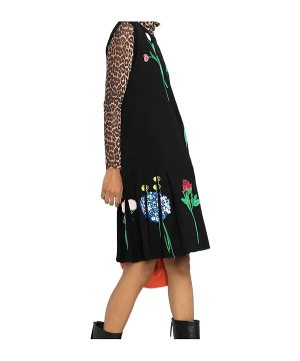 Moschino Inlaid Knitted Floral Dress