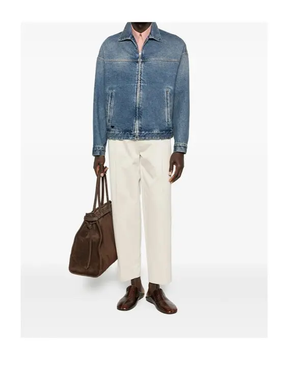 Prada Zip-up Denim Jacket - Blue
