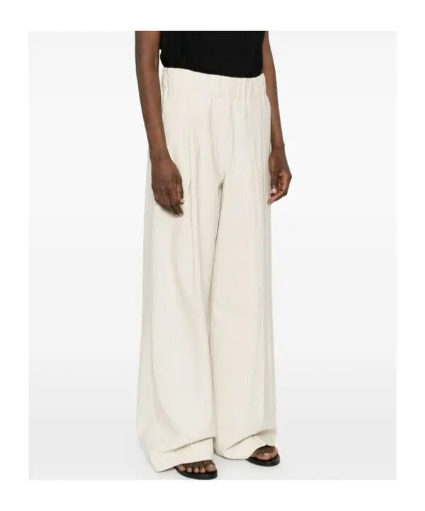 Dries Van Noten Pinstriped Wide-leg Trousers - Ecru