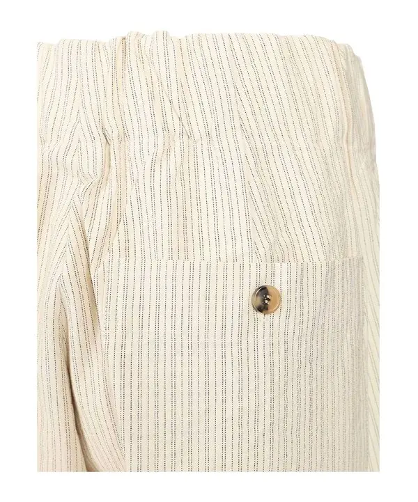 Dries Van Noten Pinstriped Wide-leg Trousers - Ecru