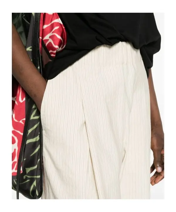 Dries Van Noten Pinstriped Wide-leg Trousers - Ecru
