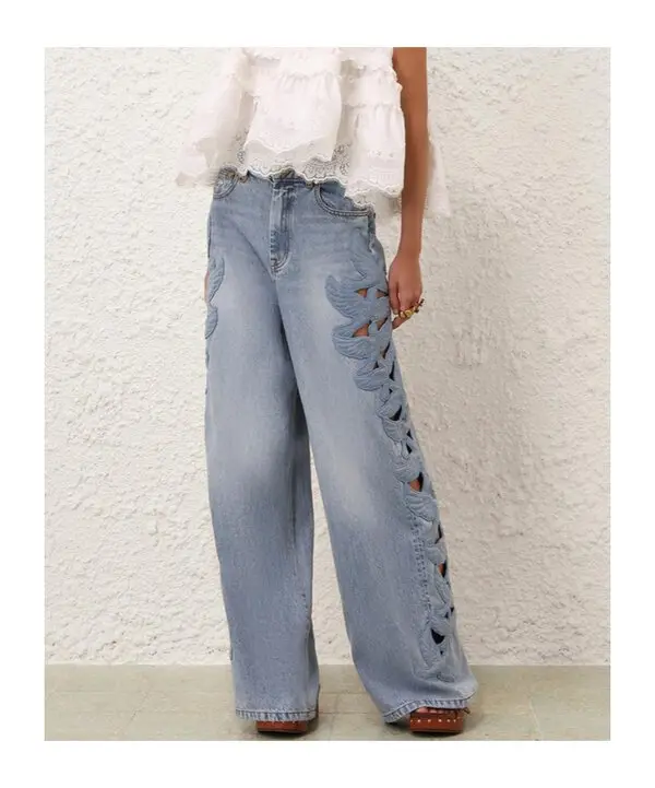 Zimmermann Alchemy Embroidered Wide-leg Jeans