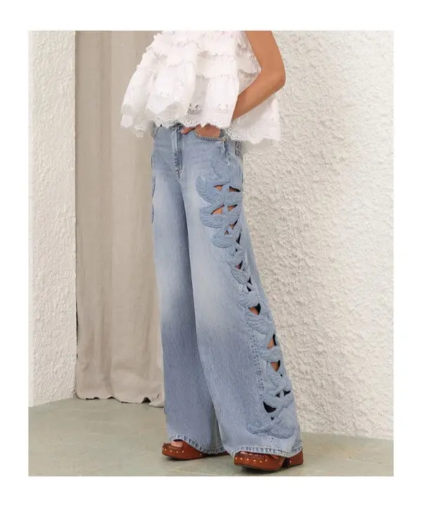 Zimmermann Alchemy Embroidered Wide-leg Jeans