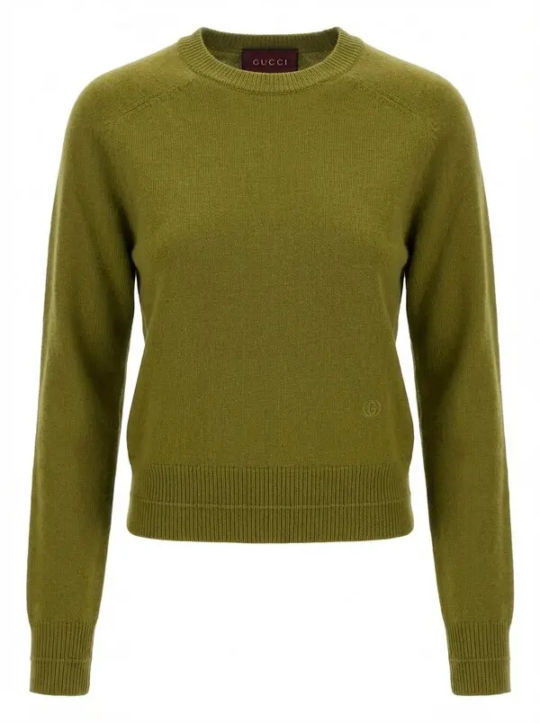 Gucci Interlocking G Embroidered Crewneck Sweater - Green