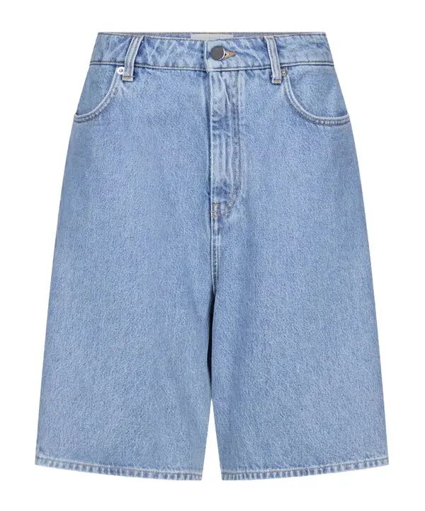 Loulou De Saison High-rise Denim Bermuda Shorts - Washed Light Blue