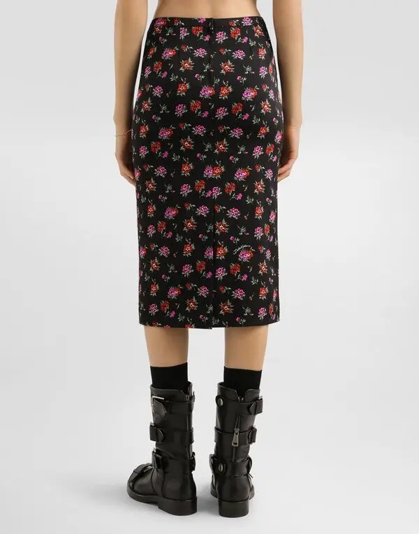 Dolce & Gabbana Floral Printed Midi Skirt