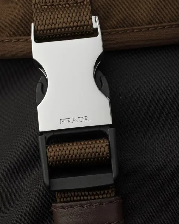 Prada Logo Plaque Buckled Shoulder Bag