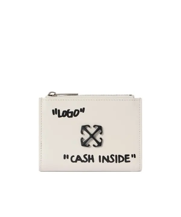 Off-White Jitney Quote Zipped Bifold Wallet - White