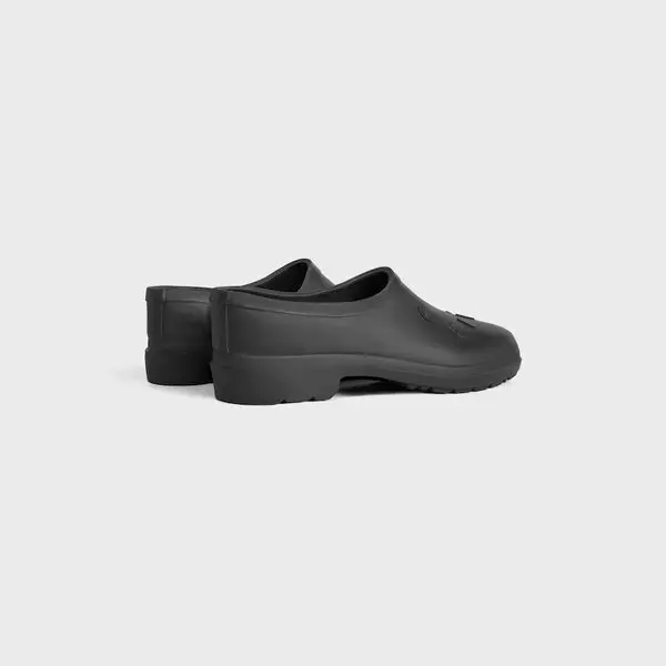 Celine Garden Clogs In Natural Rubber - Black