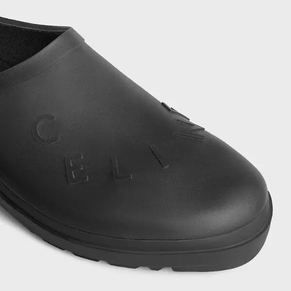 Celine Garden Clogs In Natural Rubber - Black