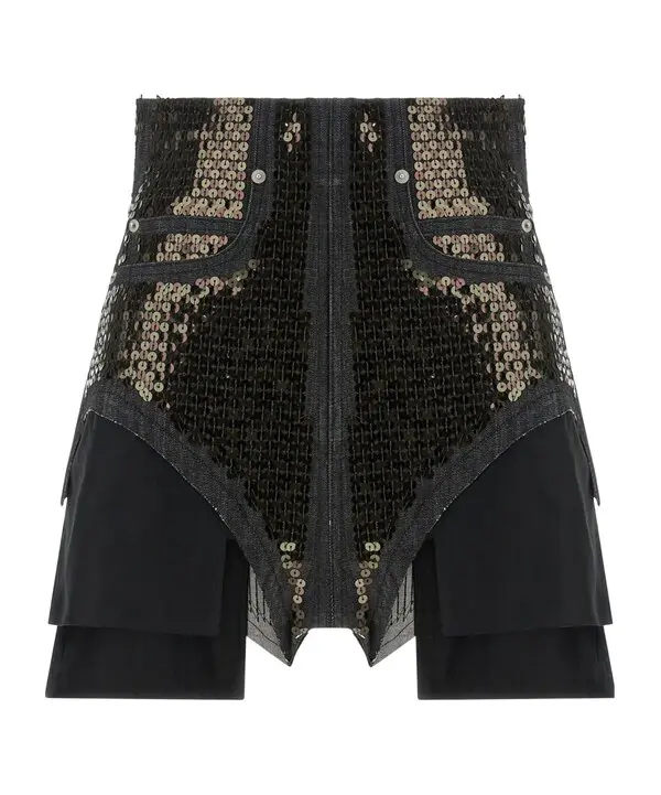 Rick Owens Sequined High-waisted Skirt