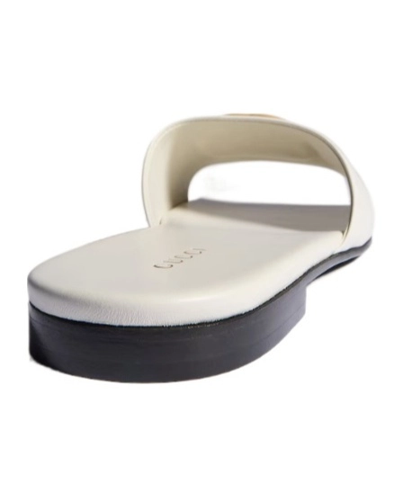 Gucci Logo Slide Sandals - White