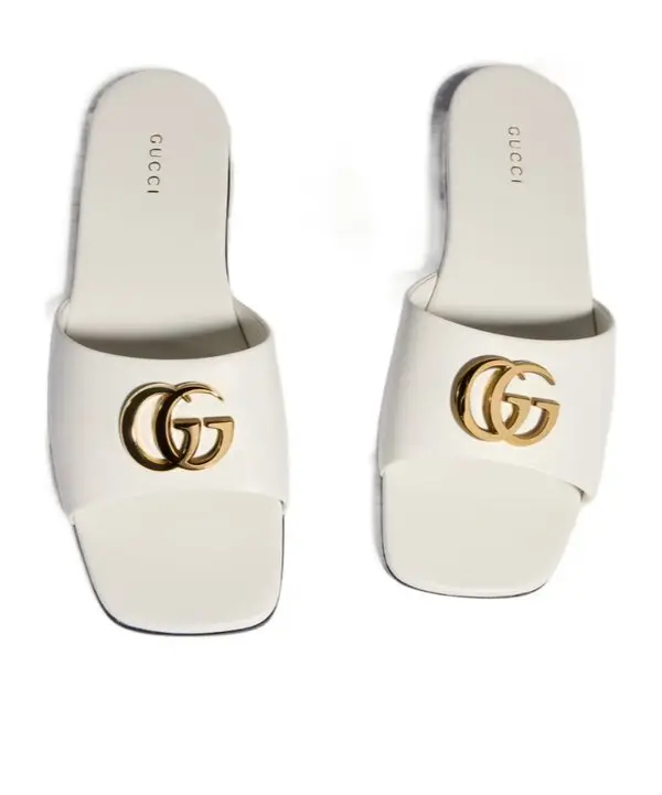 Gucci Logo Slide Sandals - White