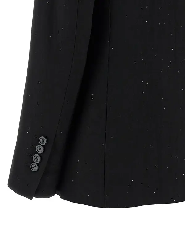 Herno Micro Sequin Double-breasted Blazer - Black
