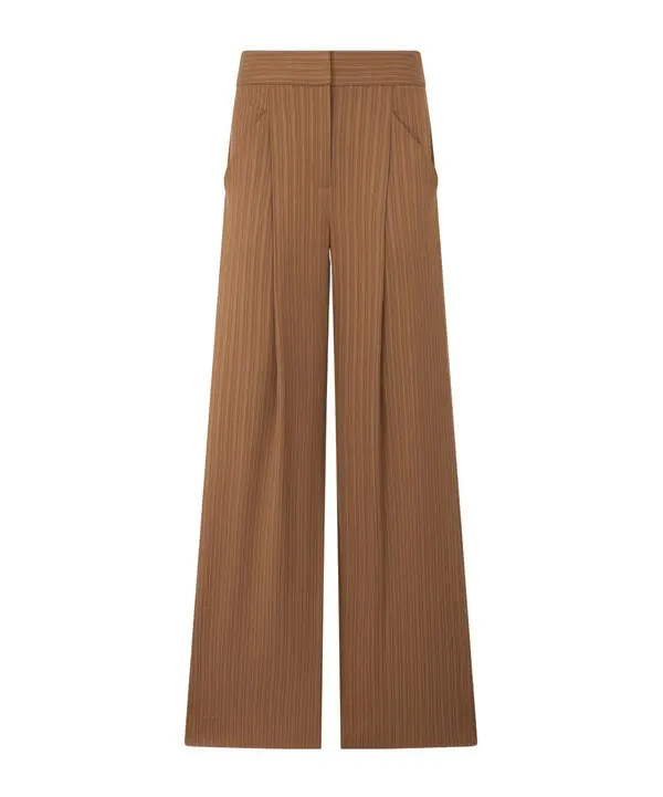 Veronica Beard Rimini Pinstriped Wide-leg Pants