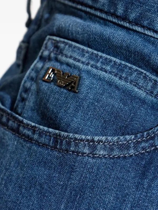 Emporio Armani Logo Plaque Tapered Jeans