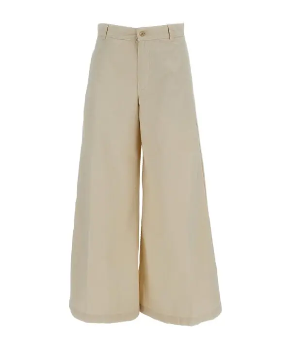 Polo Ralph Lauren Button Palazzo Pants - Beige