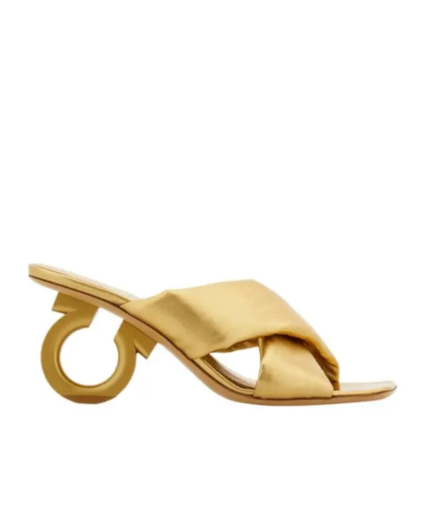 FERRAGAMO Padded Gancini Heel Sandals