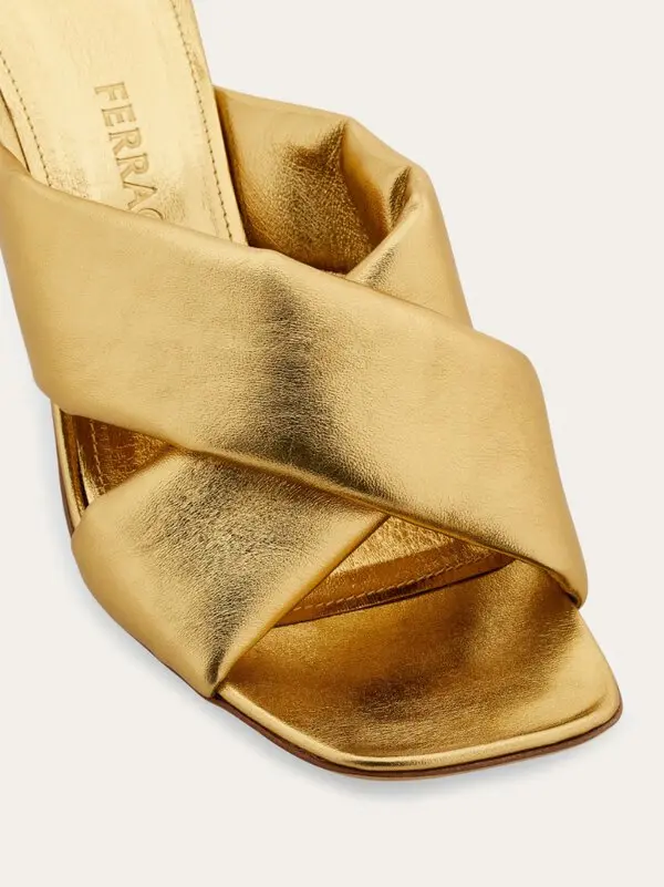FERRAGAMO Padded Gancini Heel Sandals