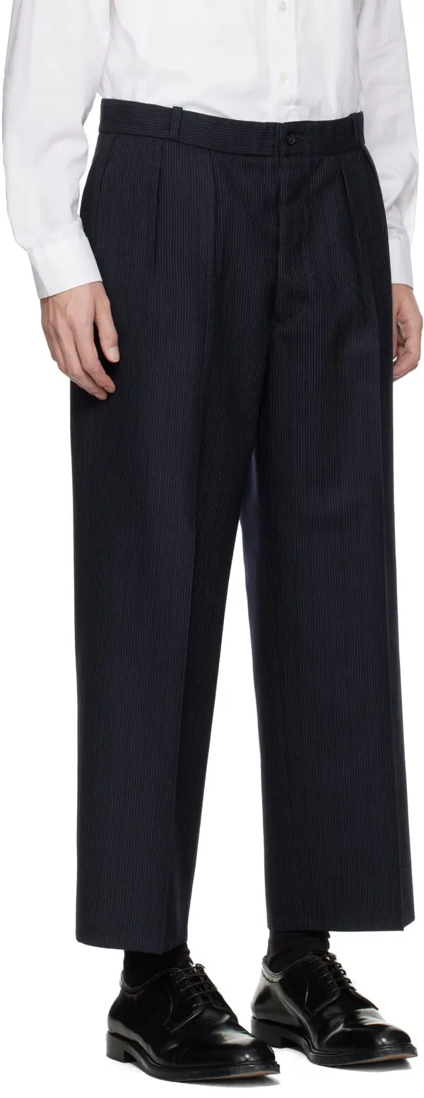 MAISON MARGIELA Pinstriped Pleated Trousers