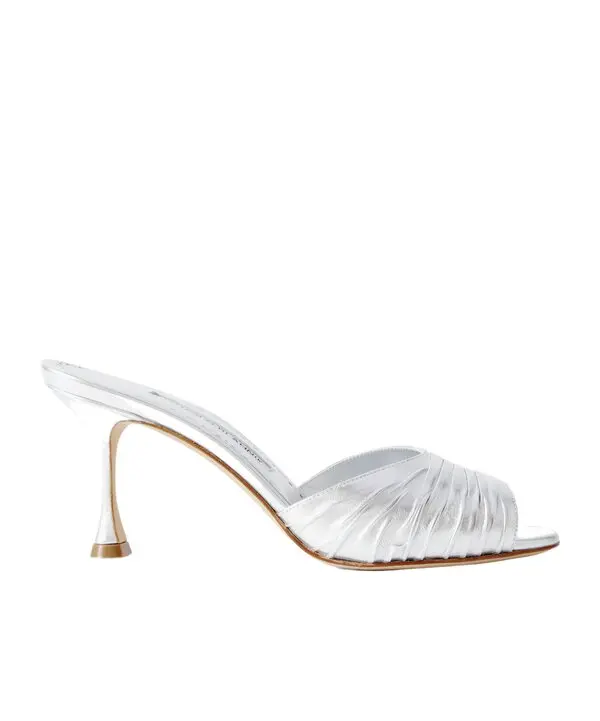 Manolo Blahnik Pirua High Heel Sandals - Silver
