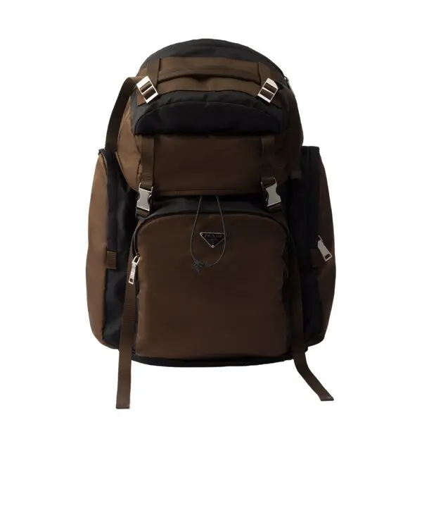 Prada Re-nylon Trekking Style Backpack - Black/burnt Color