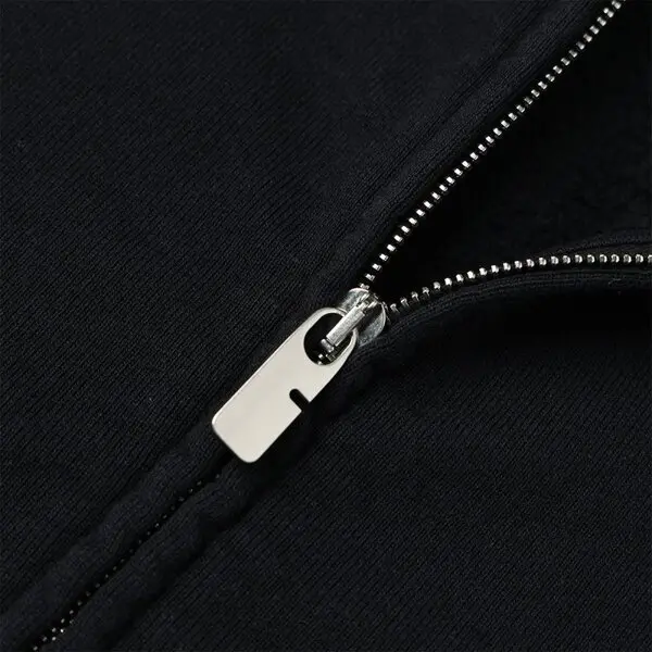 Burberry Embroidered Logo Zip Hoodie - Black