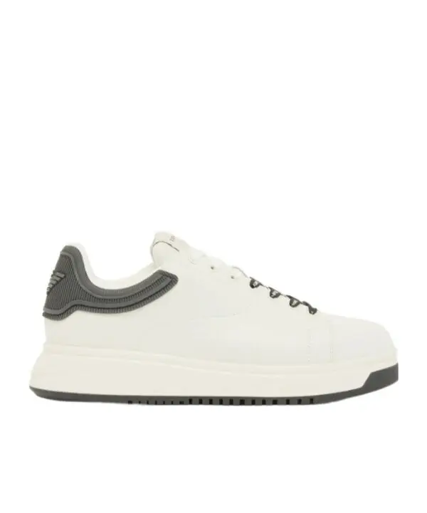 Emporio Armani Chunky Sole Low-top Sneakers - Off-white/washed Gray
