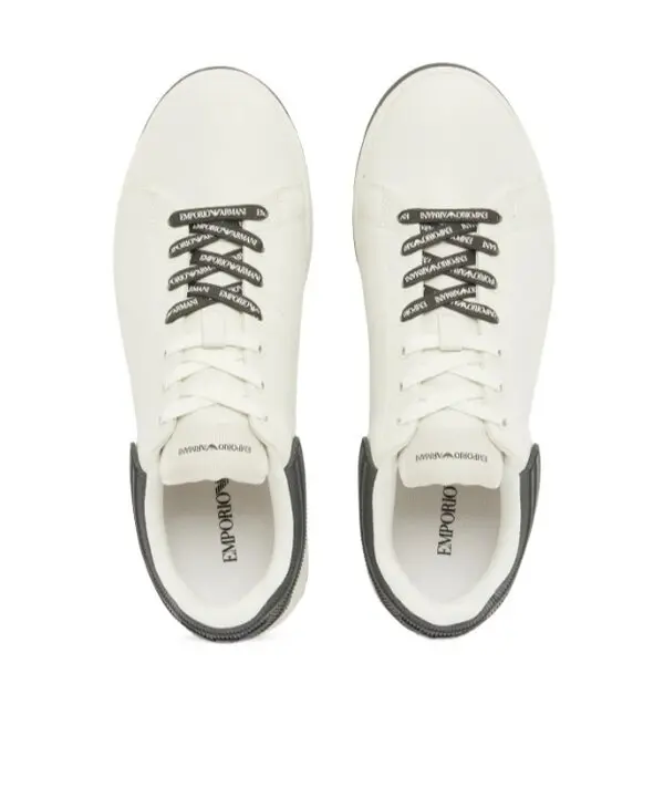 Emporio Armani Chunky Sole Low-top Sneakers - Off-white/washed Gray