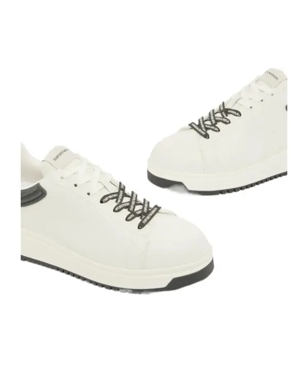 Emporio Armani Chunky Sole Low-top Sneakers - Off-white/washed Gray