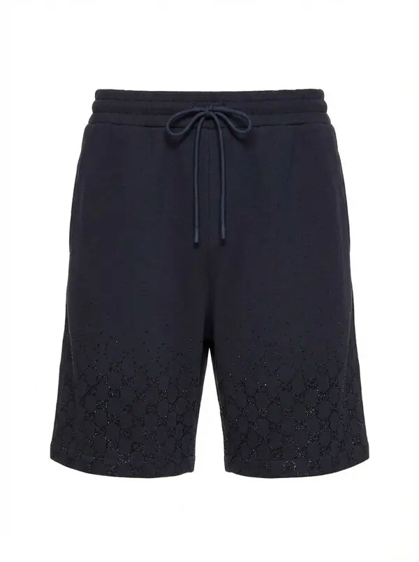 Gucci Embellished Technical Jersey Shorts - Dark Blue