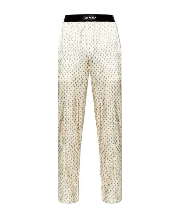TOM FORD Paisley-print Pajama Bottoms - Nude