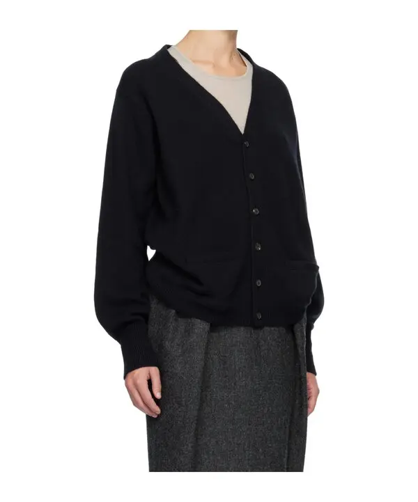 MAISON MARGIELA Cashmere V-neck Cardigan - Dark Blue