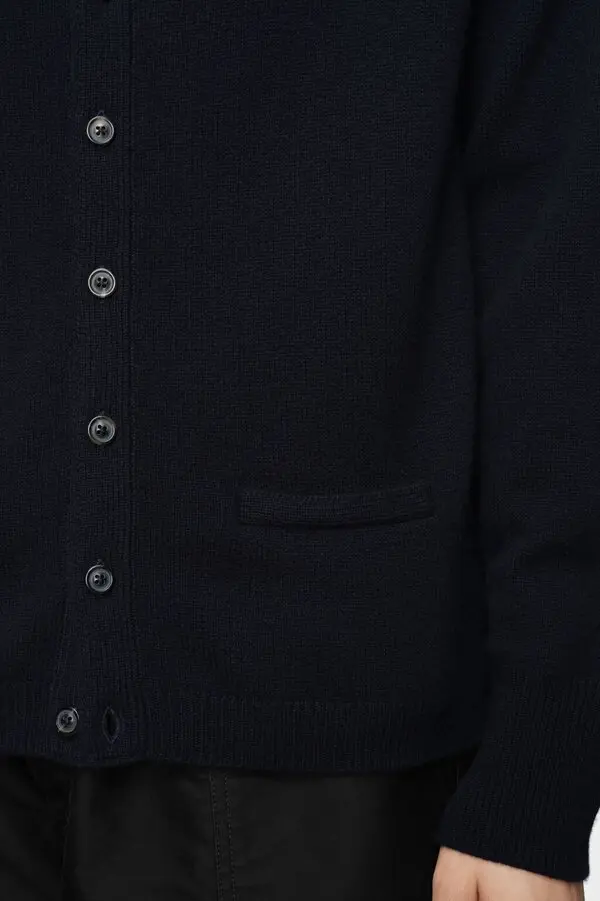 MAISON MARGIELA Cashmere V-neck Cardigan - Dark Blue
