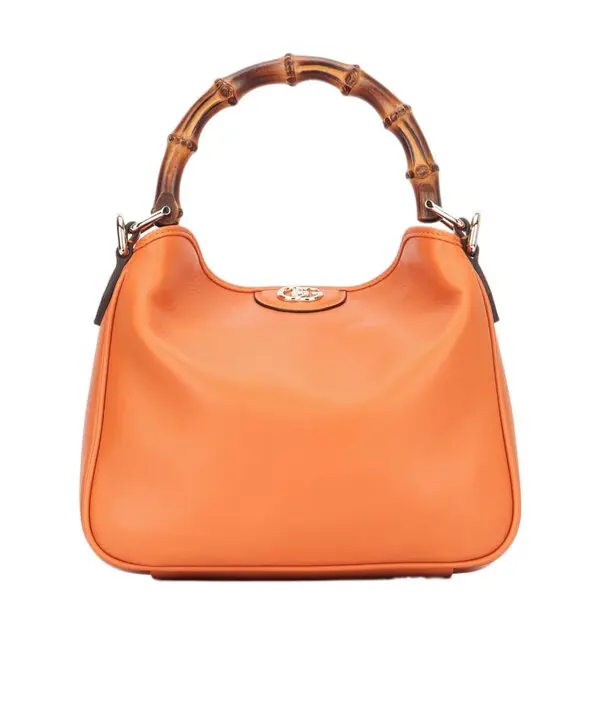 Gucci Top Handle Handbag With Bamboo Handle - Orange
