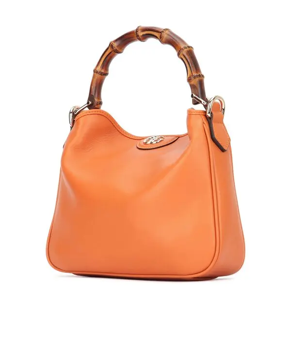 Gucci Top Handle Handbag With Bamboo Handle - Orange