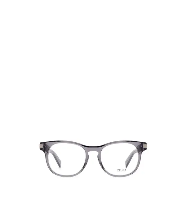 Zegna Oval Frame Eyeglasses - Shiny Grey