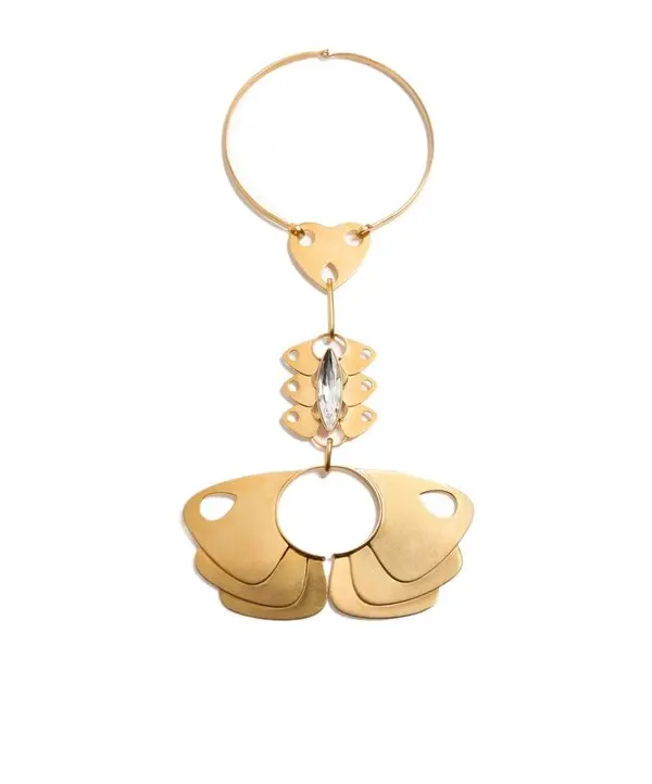Valentino Garavani Pages Necklace In Metal And Crystals - Gold/crystal