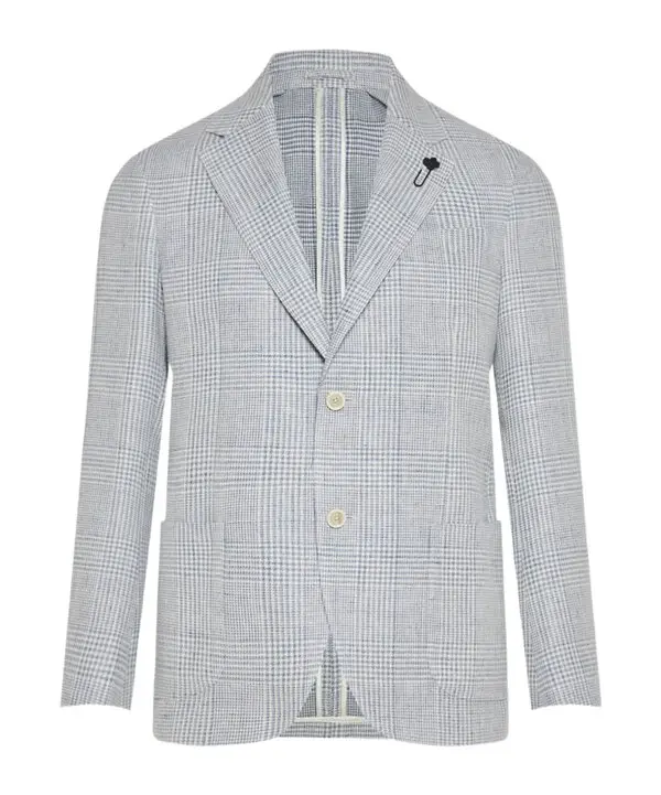 LARDINI Single-breasted Checked Jacket