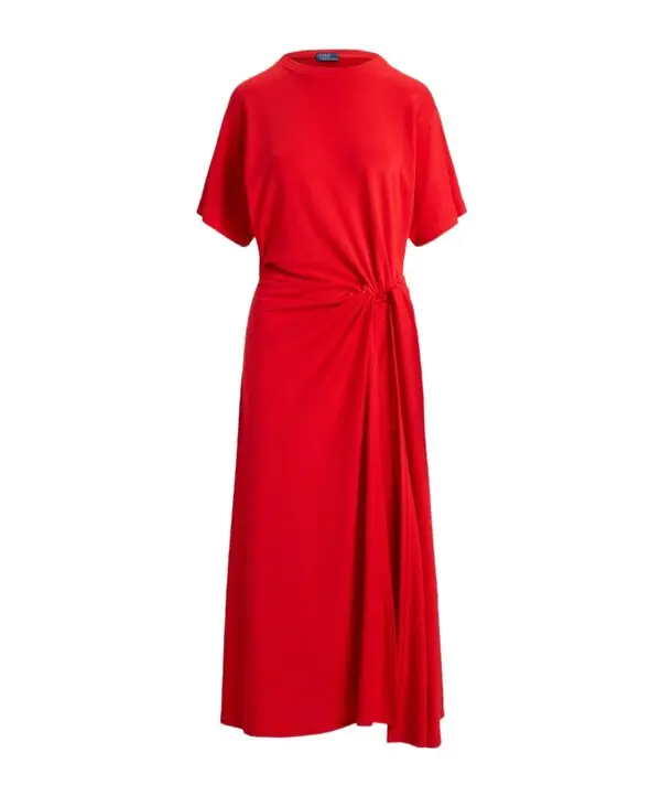 Polo Ralph Lauren Twist Detail Midi Dress - Red