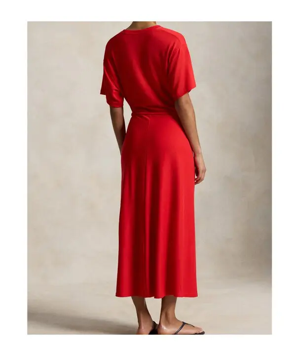 Polo Ralph Lauren Twist Detail Midi Dress - Red
