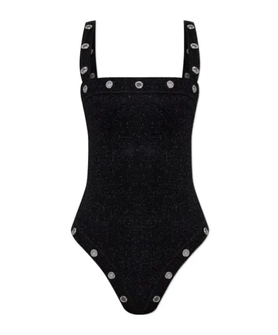Oseree Embellished One-piece Swimsuit - Black