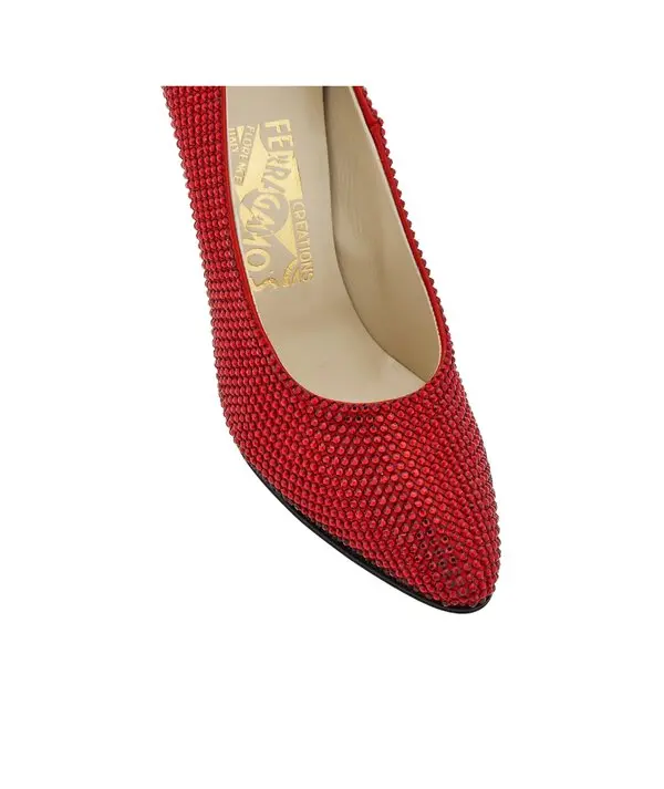 FERRAGAMO Embellished Satin Pumps