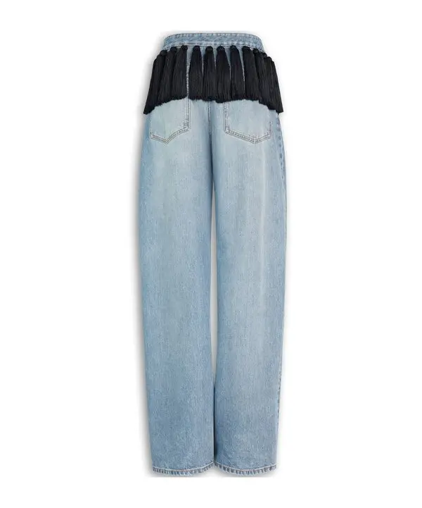 Alaïa Tasseled Wide-leg Jeans